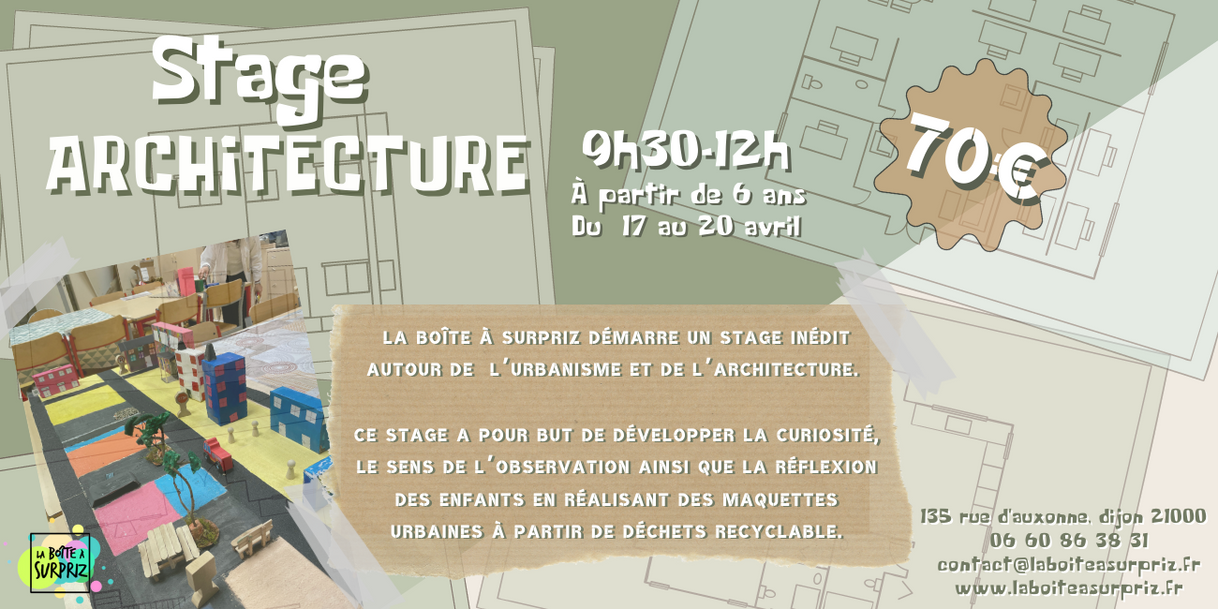 Stage enfant "maquette urbaine" pendant les vacances de printemps à La ...
